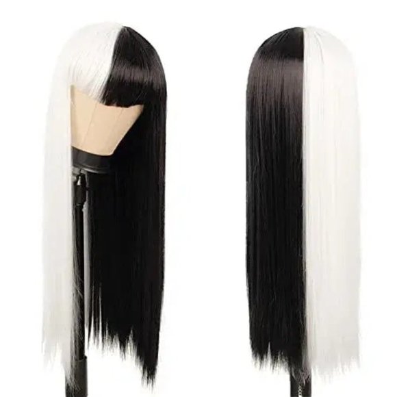 Sheer Beauté & Jewelry | Hair | Half White Half Black Split Dye Cosplay ...